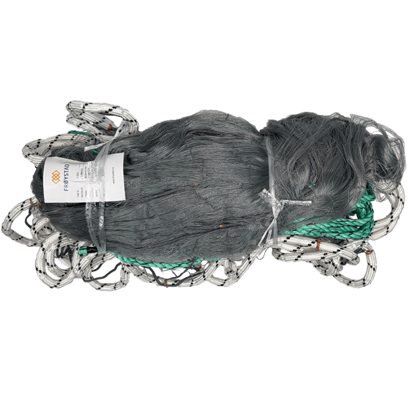 Torskegarn 1,5x5 27m/40 84mm Grå Montert - Frøystad AS